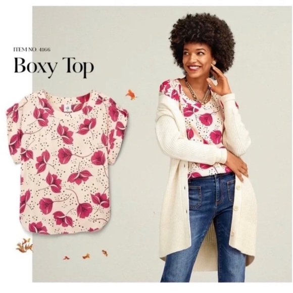 CAbi | Tops | Cabi Floral Boxy Top Style 466 | Poshmark